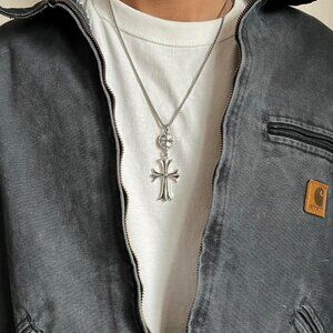 Accessories | Y2k Style Silver Grunge Cross Pendant Necklace | Poshmark